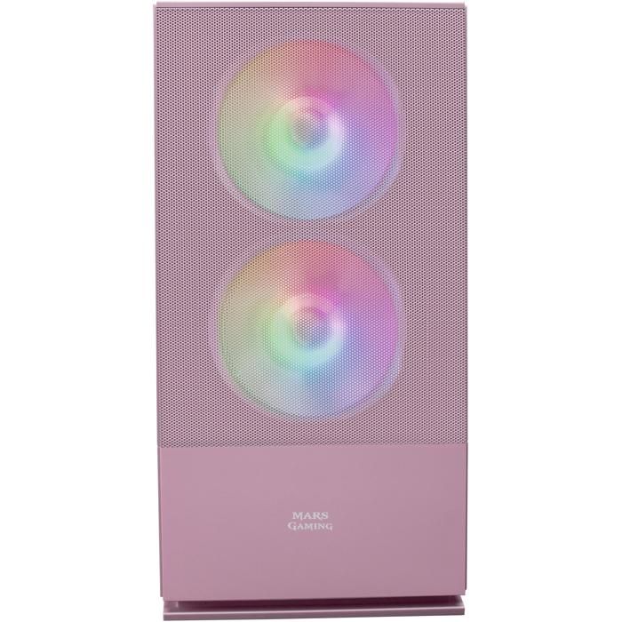 Boîtier PC MicroATX - Mars Gaming - MCZP Rose - RGB - Panneau MESH ...