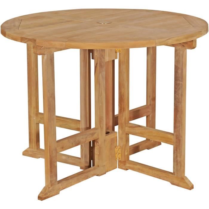 Table de jardin en teck ROTONG 3 places - Cdiscount Jardin