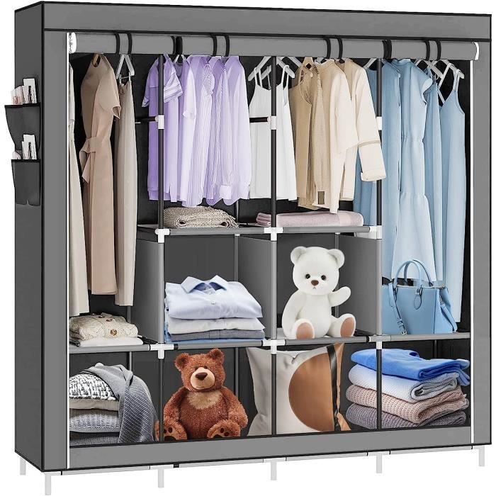 Armoire De Rangement Pliable,Penderie Vetement,Armoire Chambre En Tissu ...