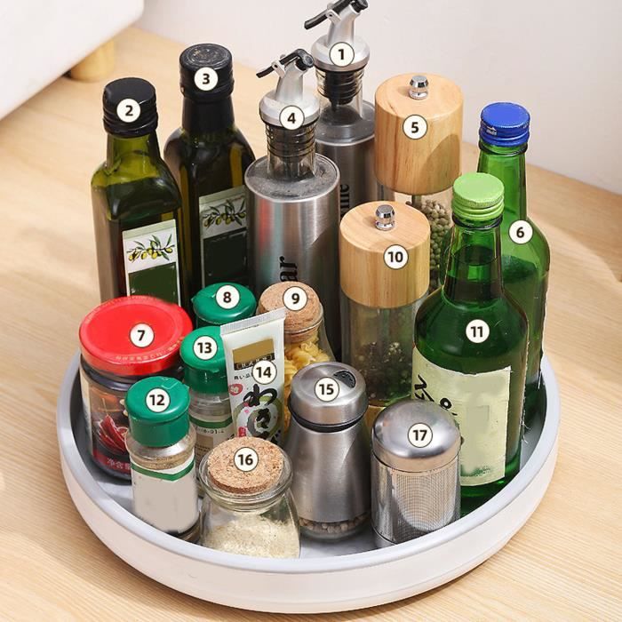 Support de rangement pour plateau tournant - YOSOO - Gris - Rotatif 360 ...