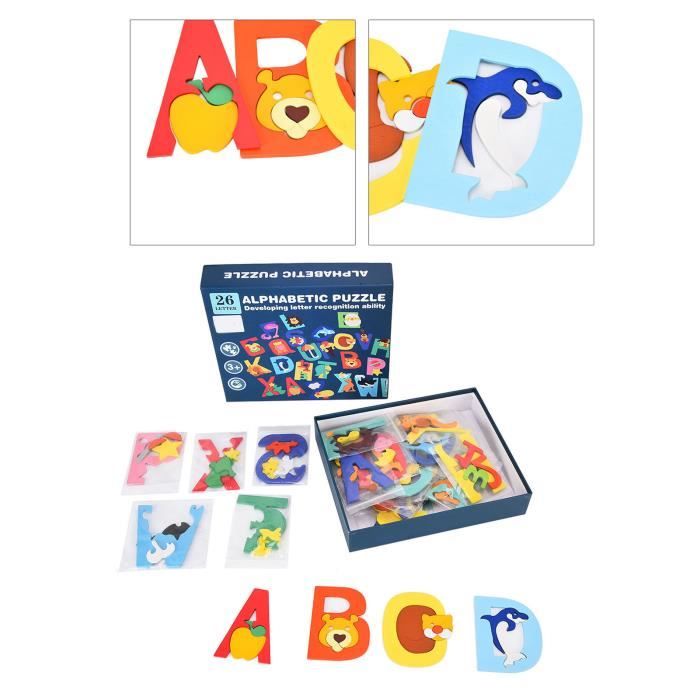 ZERONE Jouets de Puzzle Alphabet Alphabet Puzzle jouets 26 lettres mots ...