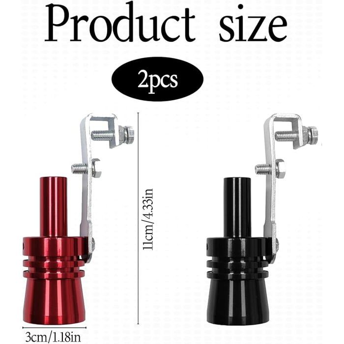 2 Pièces Turbo Whistle Sifflet Pot Echappement Voiture Sifflet ...