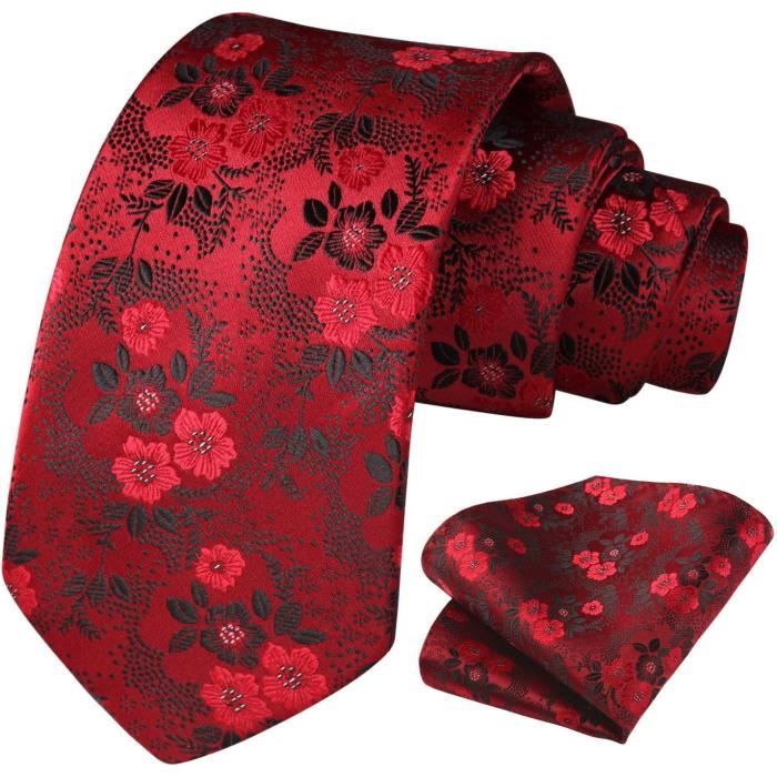 Ensemble Cravate Et Mouchoir À Motif Cachemire Fleuri Extra Long Pour ...