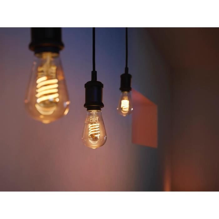 Ampoule connectée - PHILIPS HUE - ST64 Edison - Vintage - Bluetooth ...