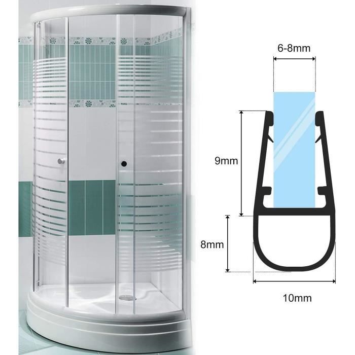 Joint de rechange pour porte de douche en verre de 6 mm, 7 mm et 8 mm d ...