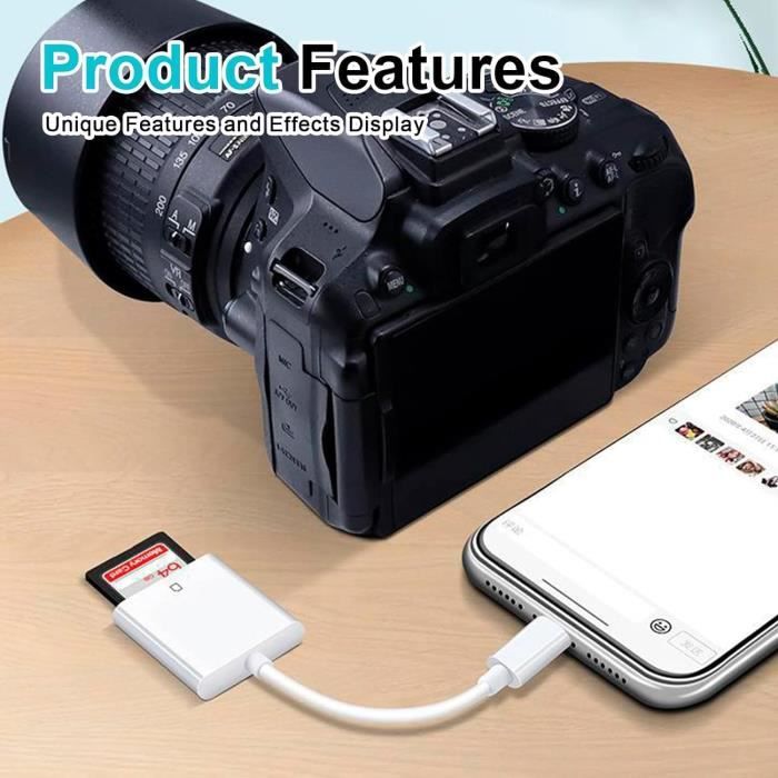 Certifié Mfi - Lecteur De Carte Sd Iphone - Lecteur De Carte Sd Pour Téléphone - Adaptateur ...