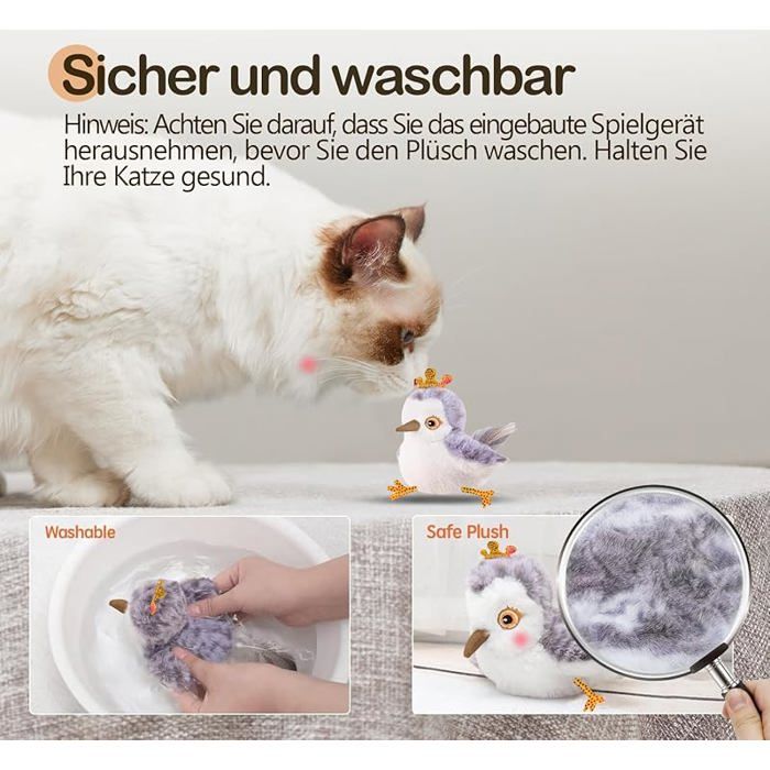 Migipaws Cat Toy Flapping Bird, True Than Nature, Touch Activated Cat ...