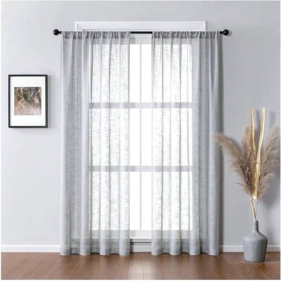 Lot De 2 Rideau Moderne Pour Salon, Rideaux Couleur Unie Rideau 96 X ...
