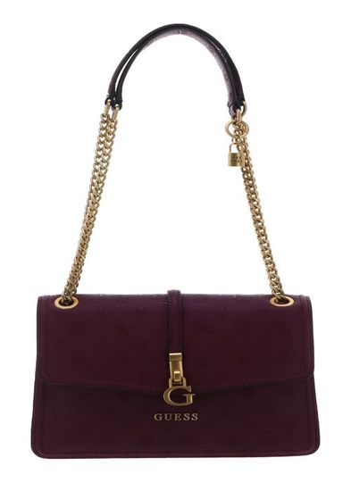 GUESS Sac à épaule bandoulière rouge vin pour femme - G James Logo ...