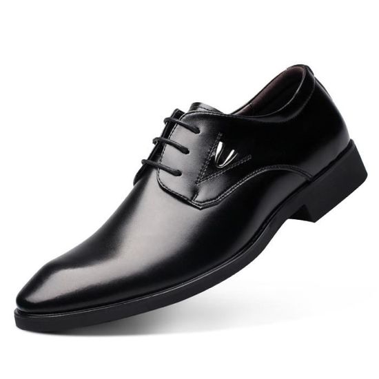 Chaussures En Cuir Homme Soulier Habillées Chau... Noir Noir ...