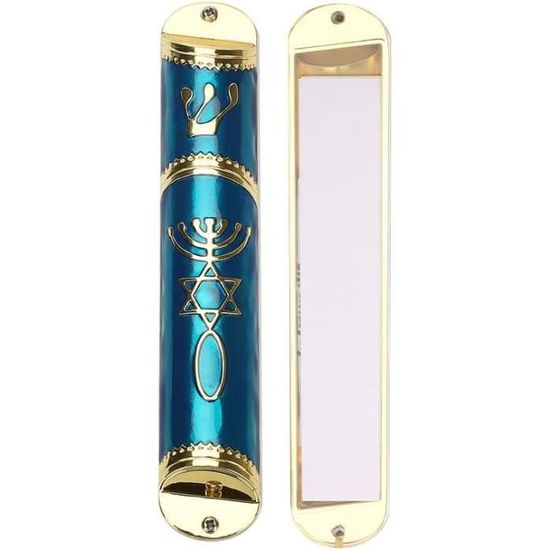 Mezouza Avec Ruban Adhésif Double Face, 14 Cm De Haut, Bleu Et Or ...