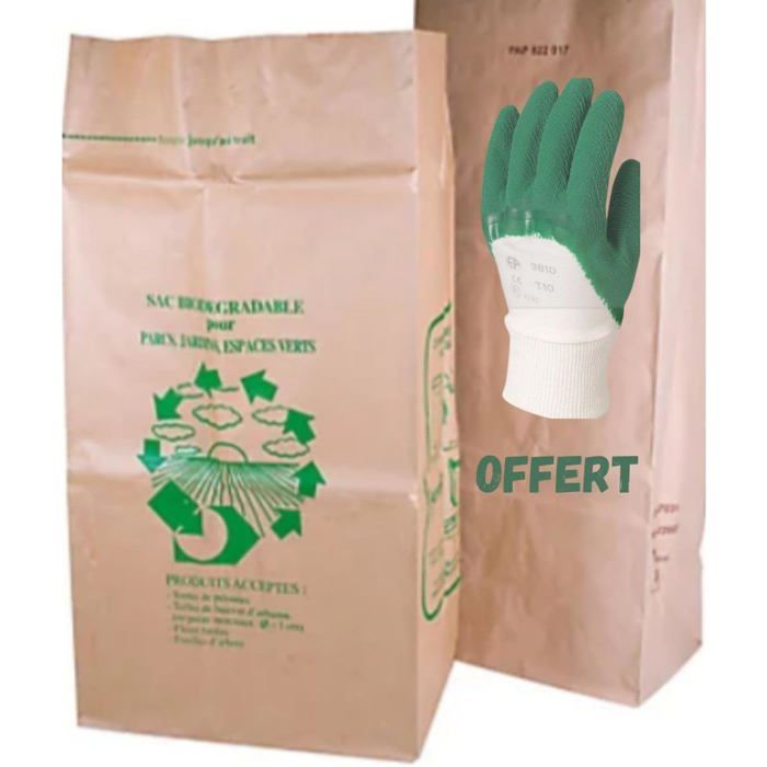 Lot de Sachets Déchets Végétaux 100L | Papier Kraft Ultra-Résistant ...