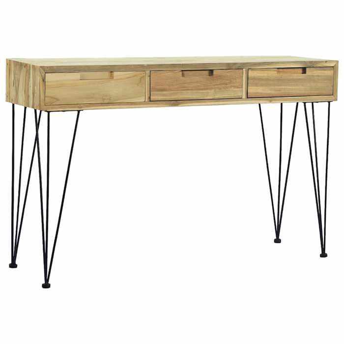 Table console en teck massif - vidaXL - 120x35x76 cm - Teck massif ...