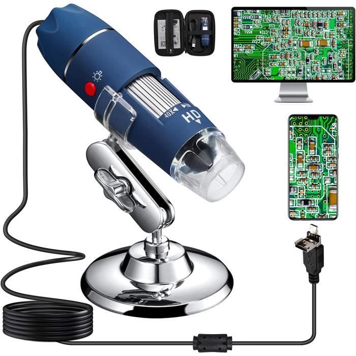 2K 2MP HD Microscope USB, Endoscope Caméra d'inspection Microscope ...