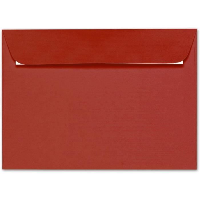 50 Enveloppes - Couleur: Rouge De Feu- Format: C5-162 X 229 Mm - Patte ...