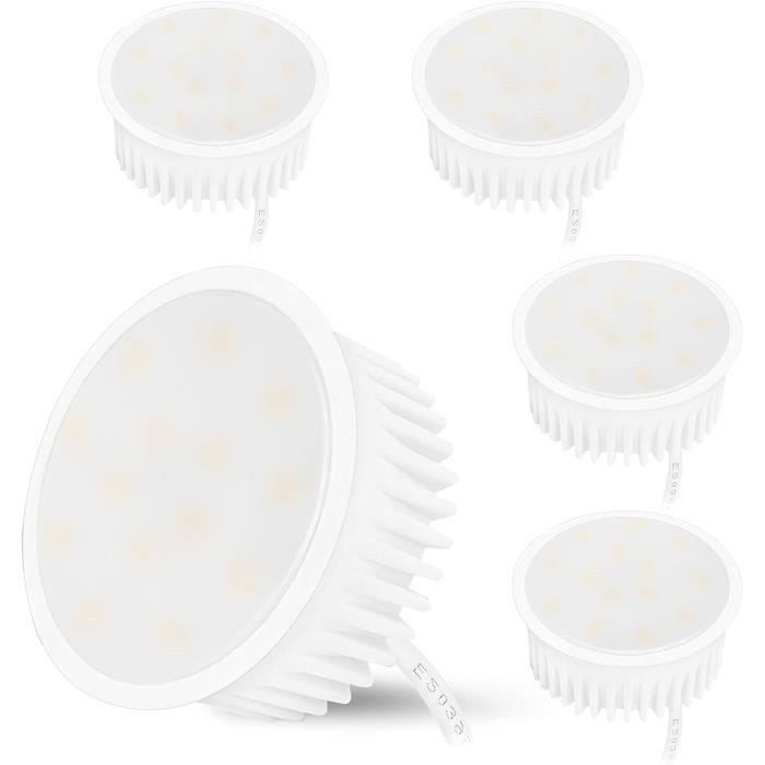 5x Module LED 5W Ultra Plat ø50x23mm, Module LED Blanc Chaud 3000K ...