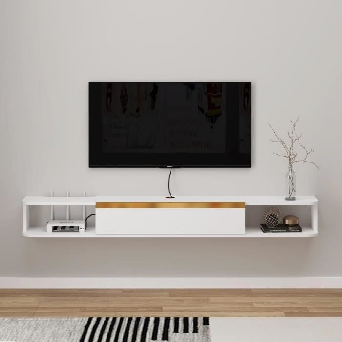 Meuble TV Suspendu,Étagère TV Flottante, Support de Télévision Flottant ...