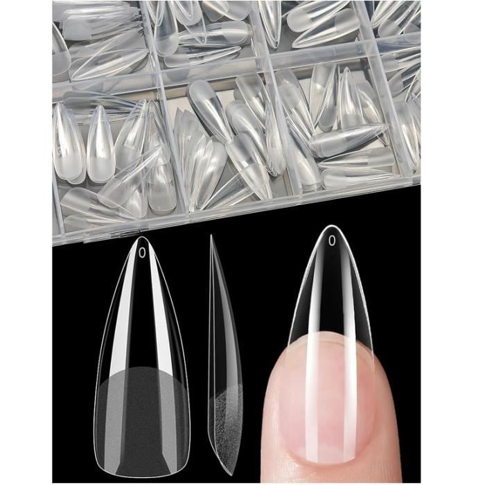 Capsules Ongles - Americaine - Amande Long - 240 Pcs - Transparent ...