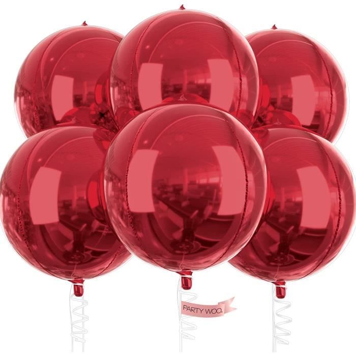 Ballons Rouges, Paquet De 6 Ballons En Aluminium Rouge Foncé, 22 Pouces ...