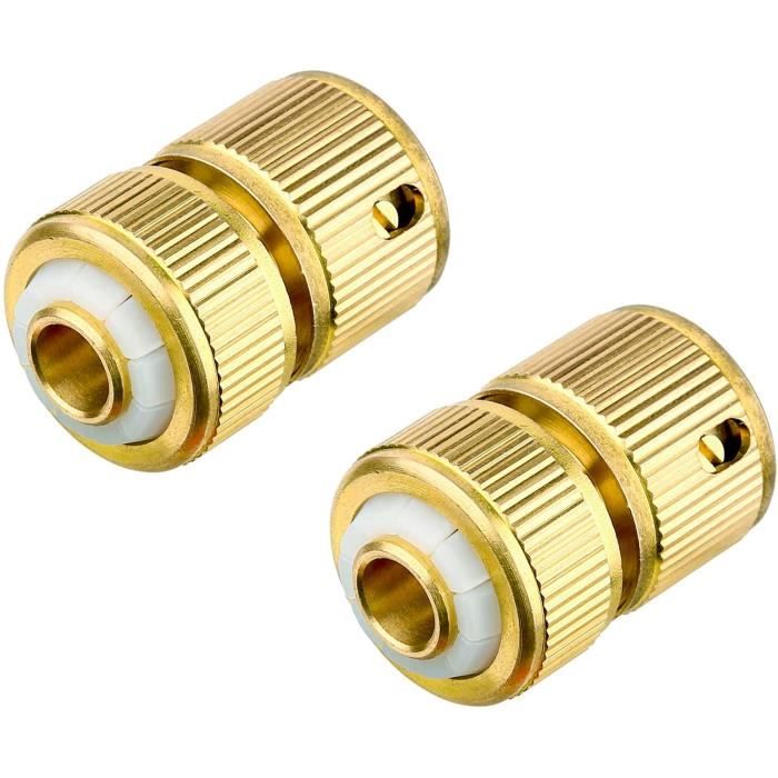 Lot de 2 raccords rapides en laiton pour réparation de tuyau - 20 mm - Cdiscount Jardin