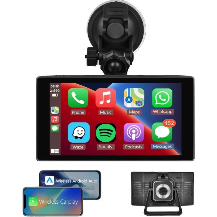 Sans Fil Carplay Android Auto Voiture Dash Cam 5" Hd Écran Tactile 4K ...