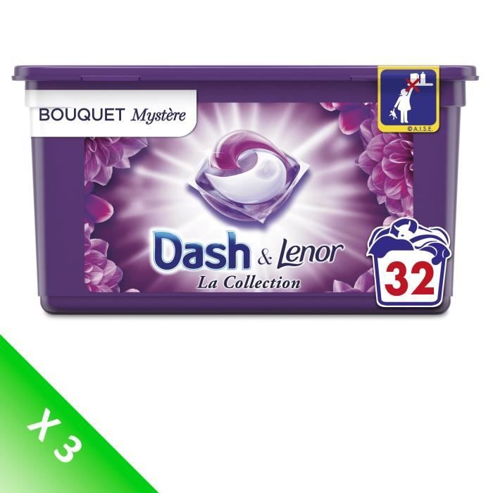 [Lot de 3] DASH Allin1 Pods Lessive en capsules Bouquet Mystère - 32 ...