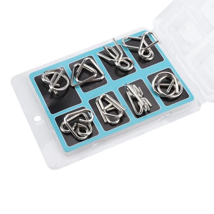 Puzzle En Fil Métallique 8 Pièces En Fil Métallique Puzzles Chinois Iq ...