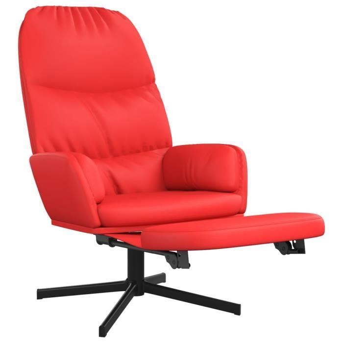 Chaise de relaxation avec tabouret Rouge Similicuir-S5437 - Cdiscount ...
