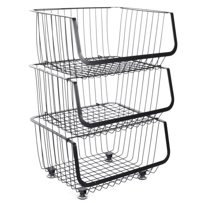 Fdit Panier métallique Organisateur de bac de rangement de fruits et ...