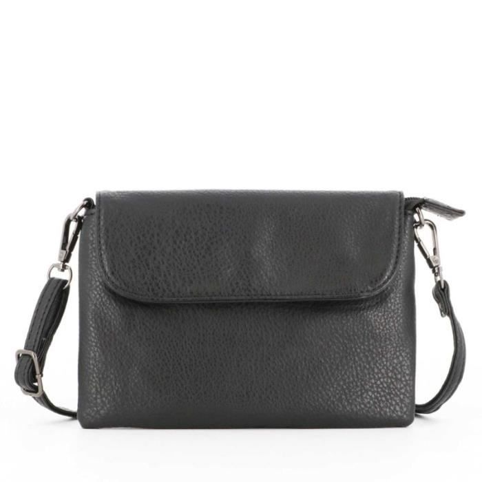 Sac bandoulière femme souple Flora Co Paris - Mini Sacoche Noir NOIR ...