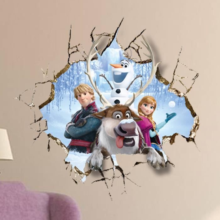 La Reine des Neige Elsa Sven Olaf Sticker Mural Deco Maison Stickers ...