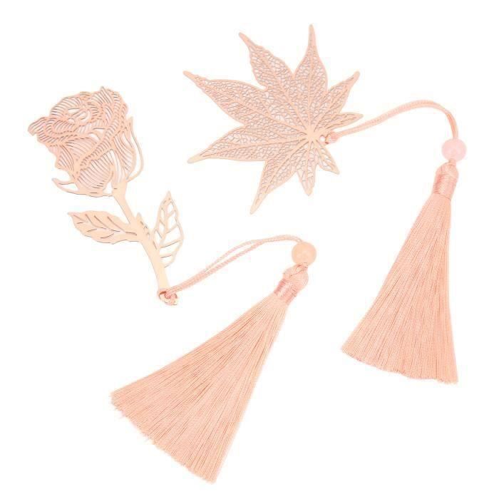 Perfect-marque-page en or rose Marque-pages en métal 2 pièces en acier ...