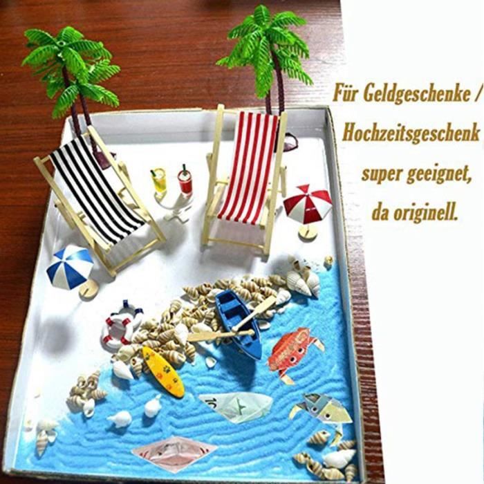 Miniature plage Micro paysage Mini plage accessoires bac à sable maison ...
