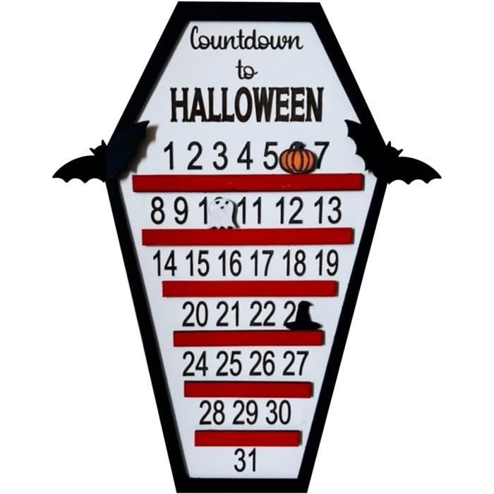 Compte à rebours Halloween Cercueil Calendrier Halloween Maison en ...