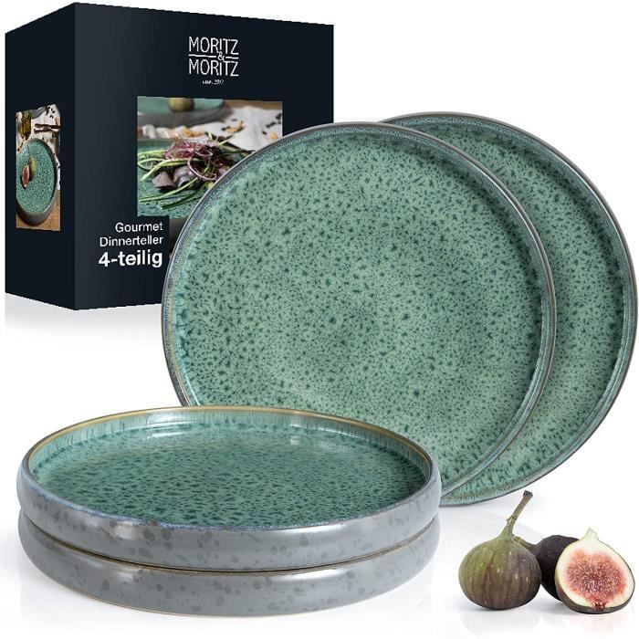 Moritz Moritz Solid Lot de 4 assiettes plates en grès 26 cm95 ...