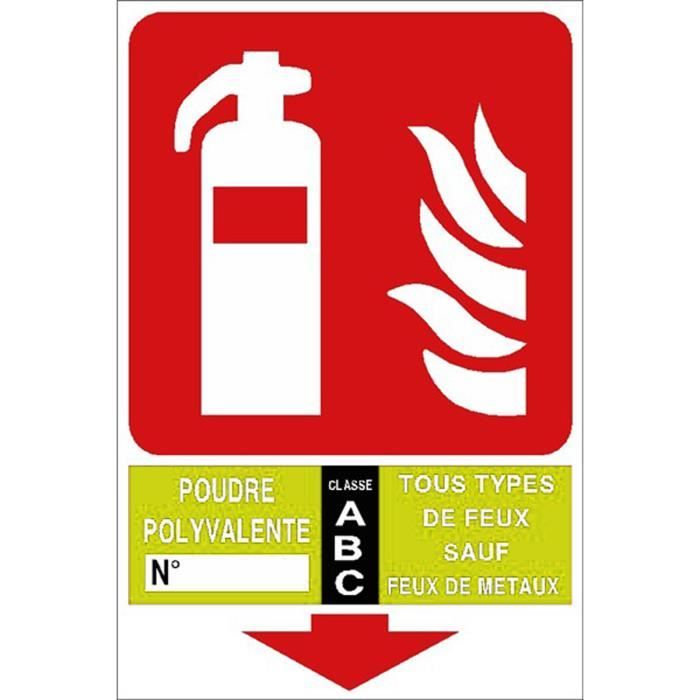 Panneau de signalisation extincteur, "ABC" poudre polyvalente ...