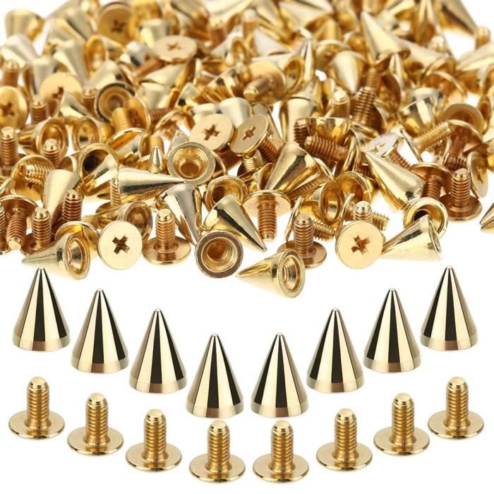RIVET,gold--Rivets à vis dorés et argentés de 10mm, 100 pièces-ensemble ...