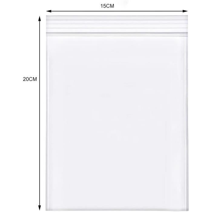 100 Sachets Zip Plastique Transparent ,Sac Congelation Zip, Sachet Zip ...