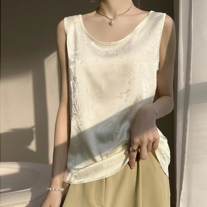 Débardeurs D'été Femme sans Manches Camis Confort Larges Bretelles Top ...