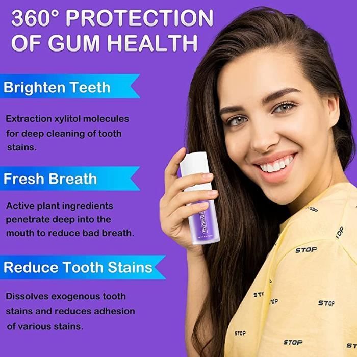 Dentifrice - V34 - Blanchissant Violet - Vegan - Nettoyage en ...
