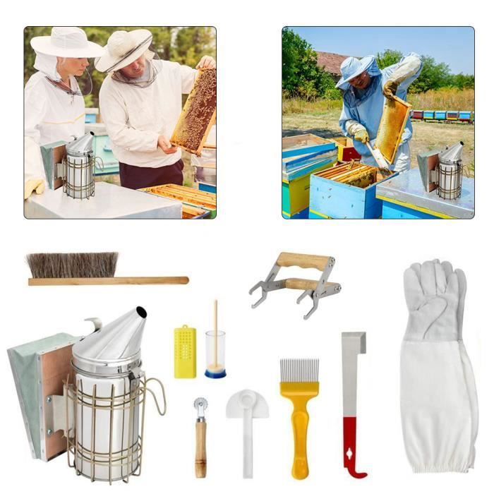 Kit d'outils d'apiculture, kit de démarrage d'abeille de 10 pcs Bee Kit ...