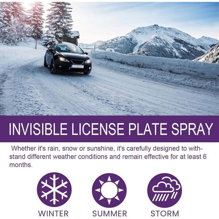Car License Plate Spray invisible plaque licence, spray bloqueur de ...
