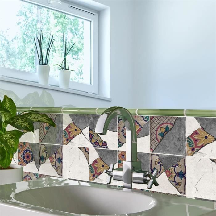 Carrelage Adhésif 10X10 Art Gris Credence Adhesive Pour Cuisine Brique ...