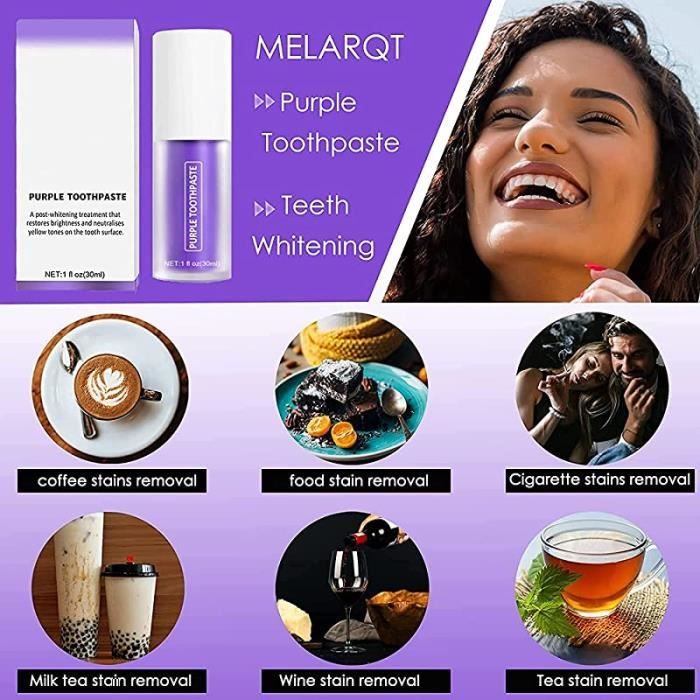 Dentifrice - V34 - Blanchissant Violet - Vegan - Nettoyage en ...