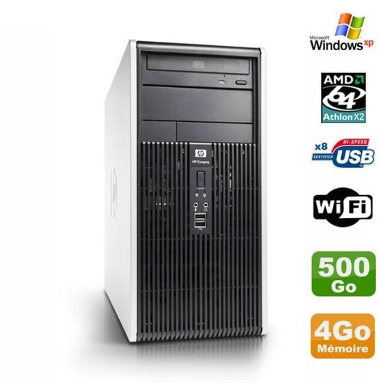 PC Tour HP DC5850 MT Athlon 64 X2 2.6Ghz 4Go Disque 500Go DVD WIFI XP ...