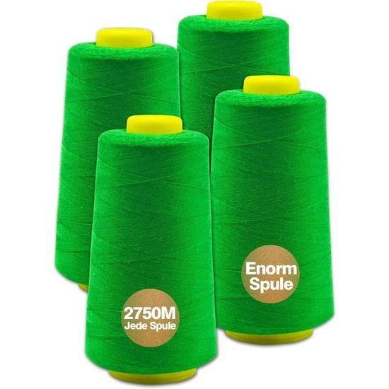 Fil De Surjet 100 % Polyester Vert - Pour Fil À Coudre - 4 Fils À ...