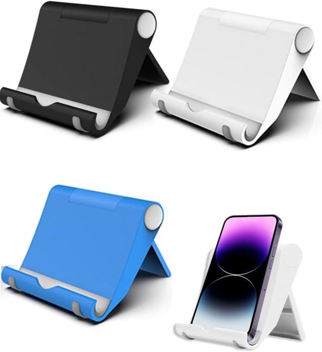 Pieds pour téléphones portables,3 Pack Support de Bureau Pliable réglable en Plastique pour ...