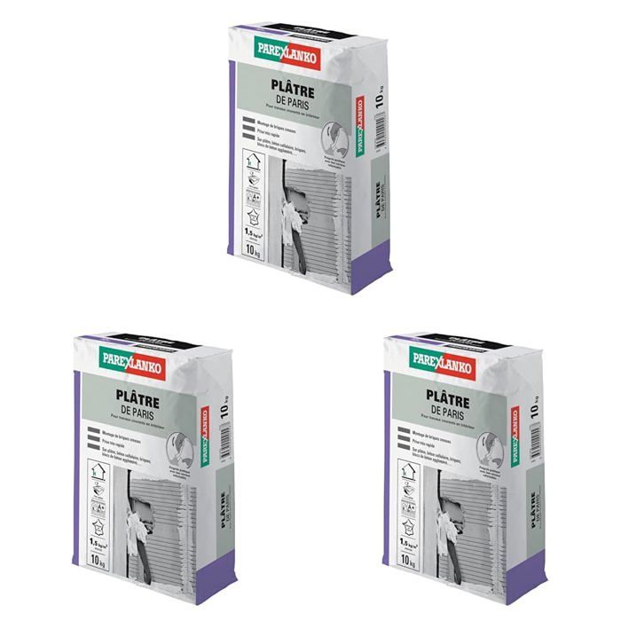 Plâtre Fin Parexlanko 10kg Lot de 3 - Réparation et Scellement Rapide ...