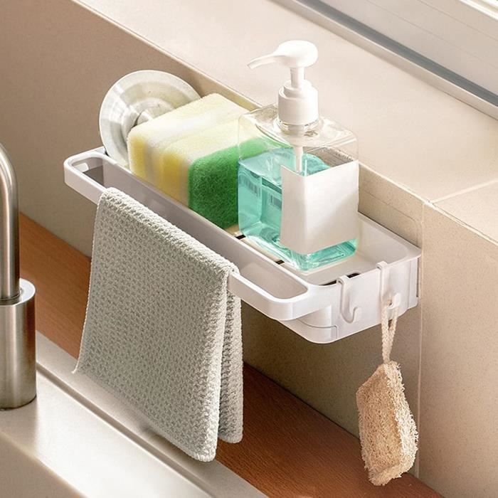 Support Porte Eponge Rangement Evier Cuisine Organisateur Sous Évier Egoutoire Vaisselle De ...