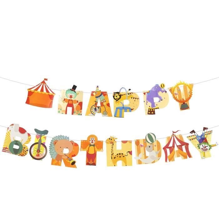 Bannière d'anniversaire, signe d'anniversaire de cirque, fournitures ... Bannière d'anniversaire, signe d'anniversaire de cirque, fournitures ...